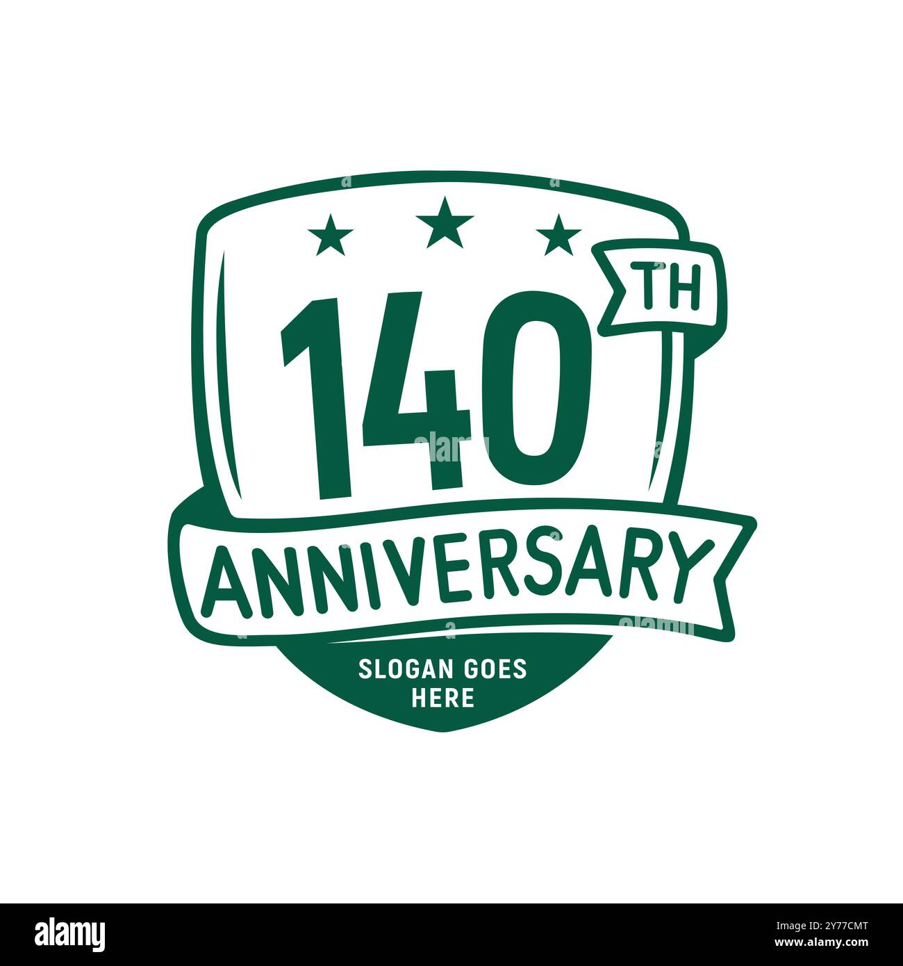 140 years anniversary celebration shield design template. 140th ...