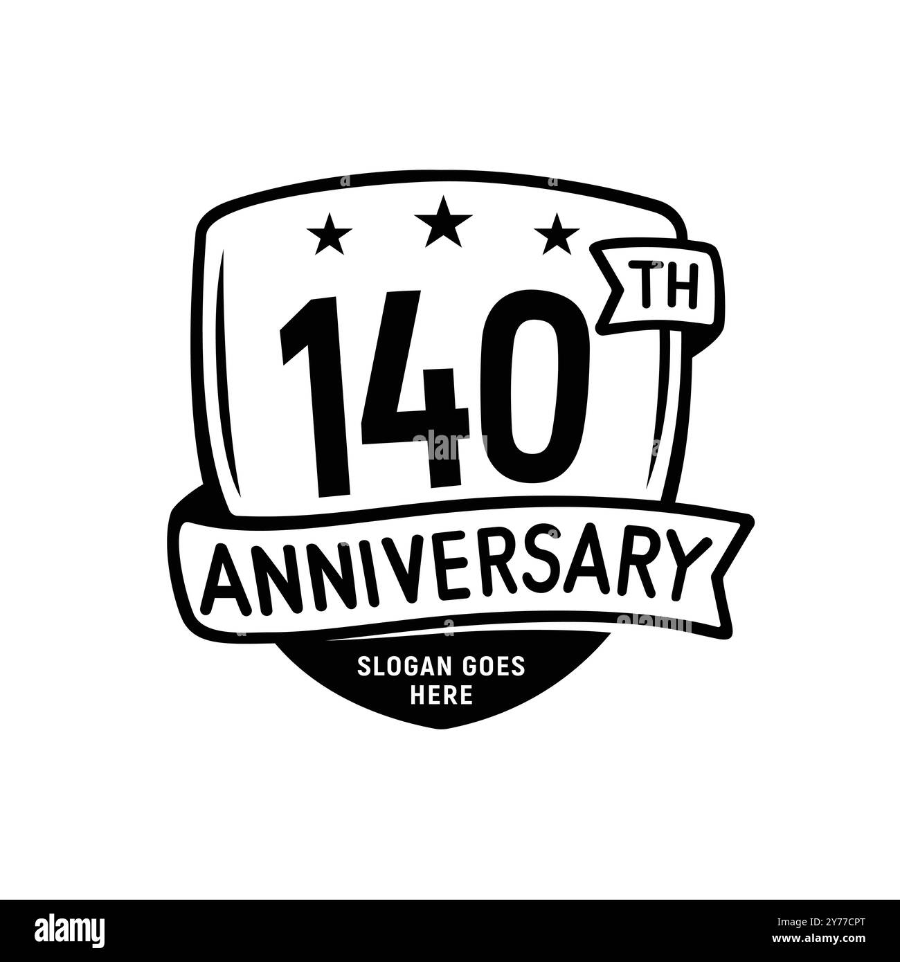 140 years anniversary celebration shield design template. 140th ...