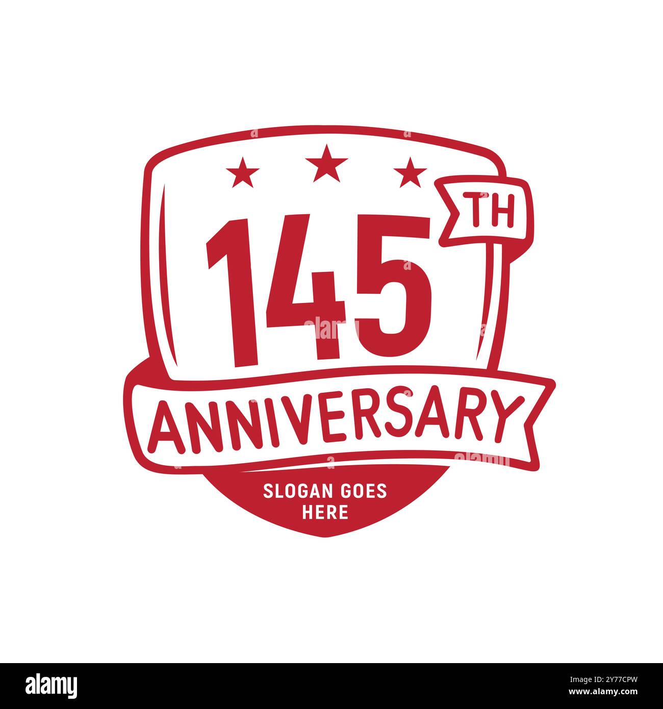 145 years anniversary celebration shield design template. 145th ...