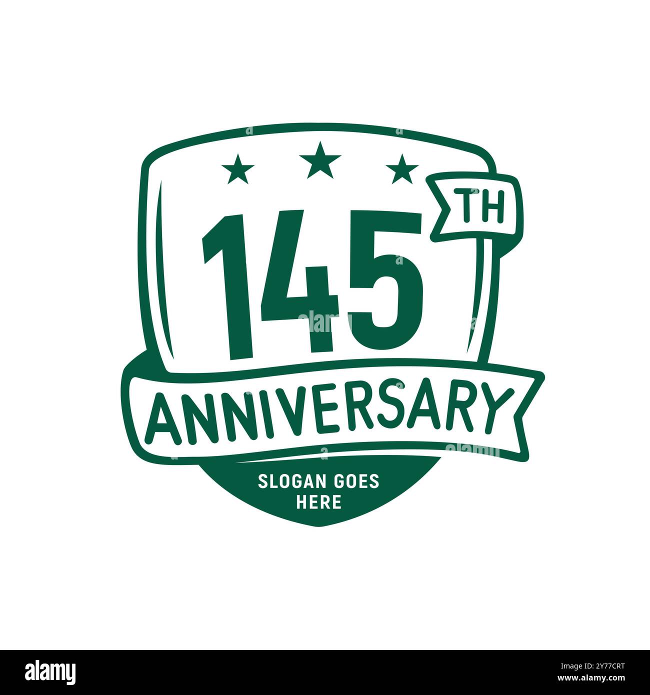 145 years anniversary celebration shield design template. 145th ...