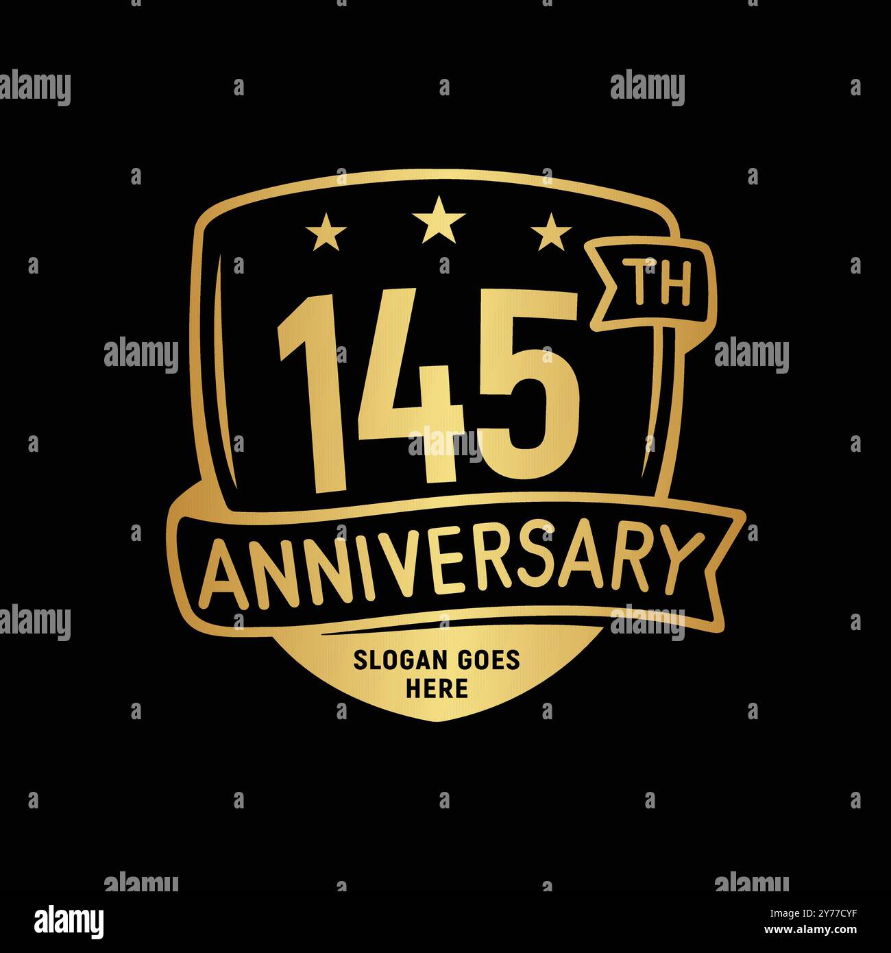 145 years anniversary celebration shield design template. 145th ...