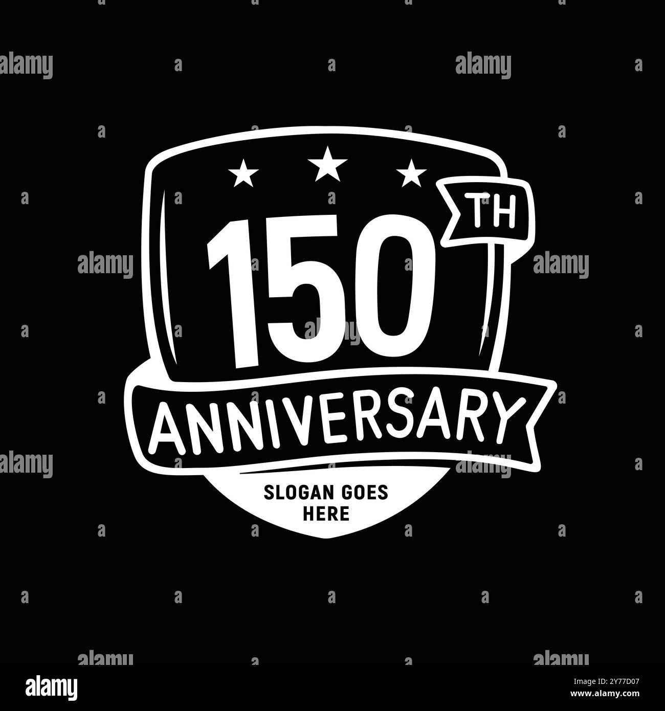 150 years anniversary celebration shield design template. 150th ...