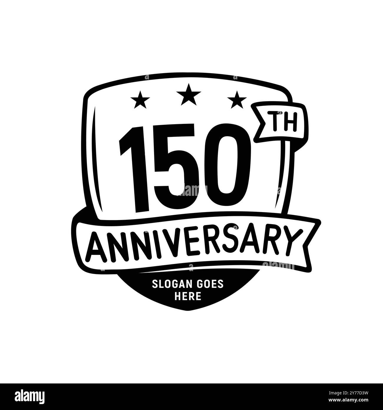 150 years anniversary celebration shield design template. 150th ...