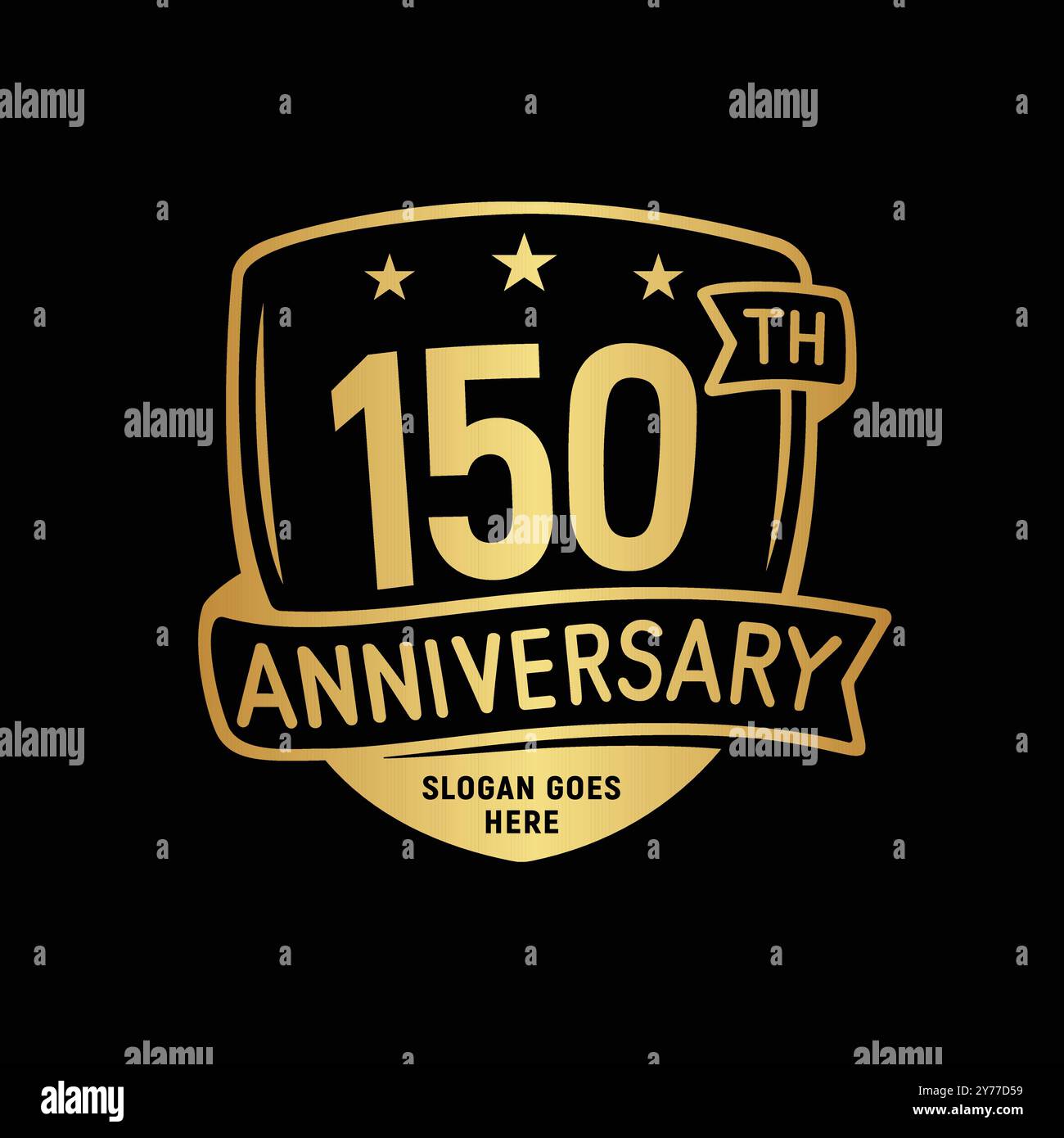 150 years anniversary celebration shield design template. 150th ...