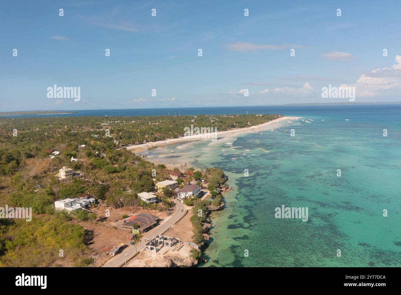 Tropical landscape of The Ruins and cliffs at coastline in Bantayan ...