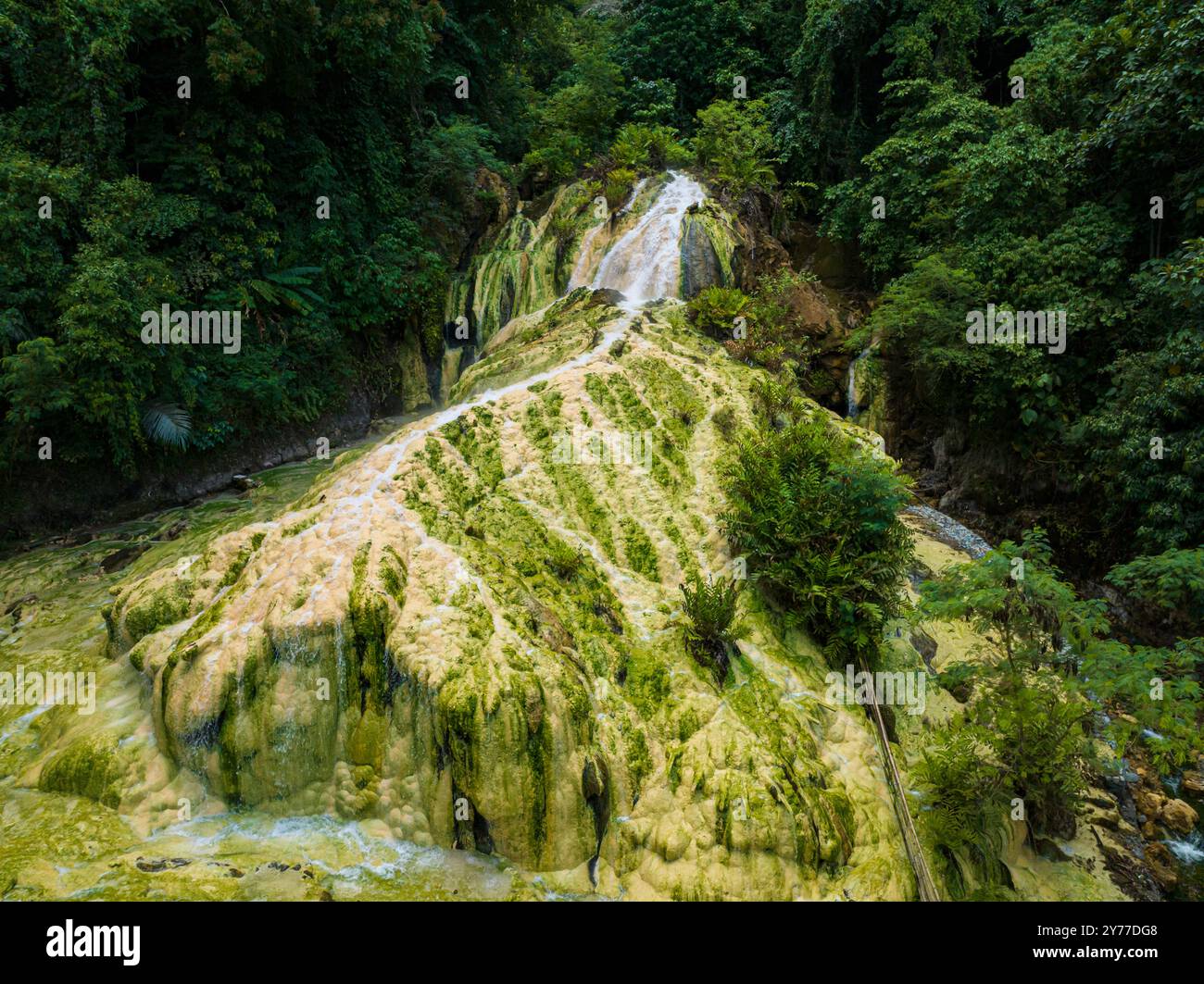 Beautiful formation of Bilawa Hot Waterfalls. Davao de Oro, Philippines ...