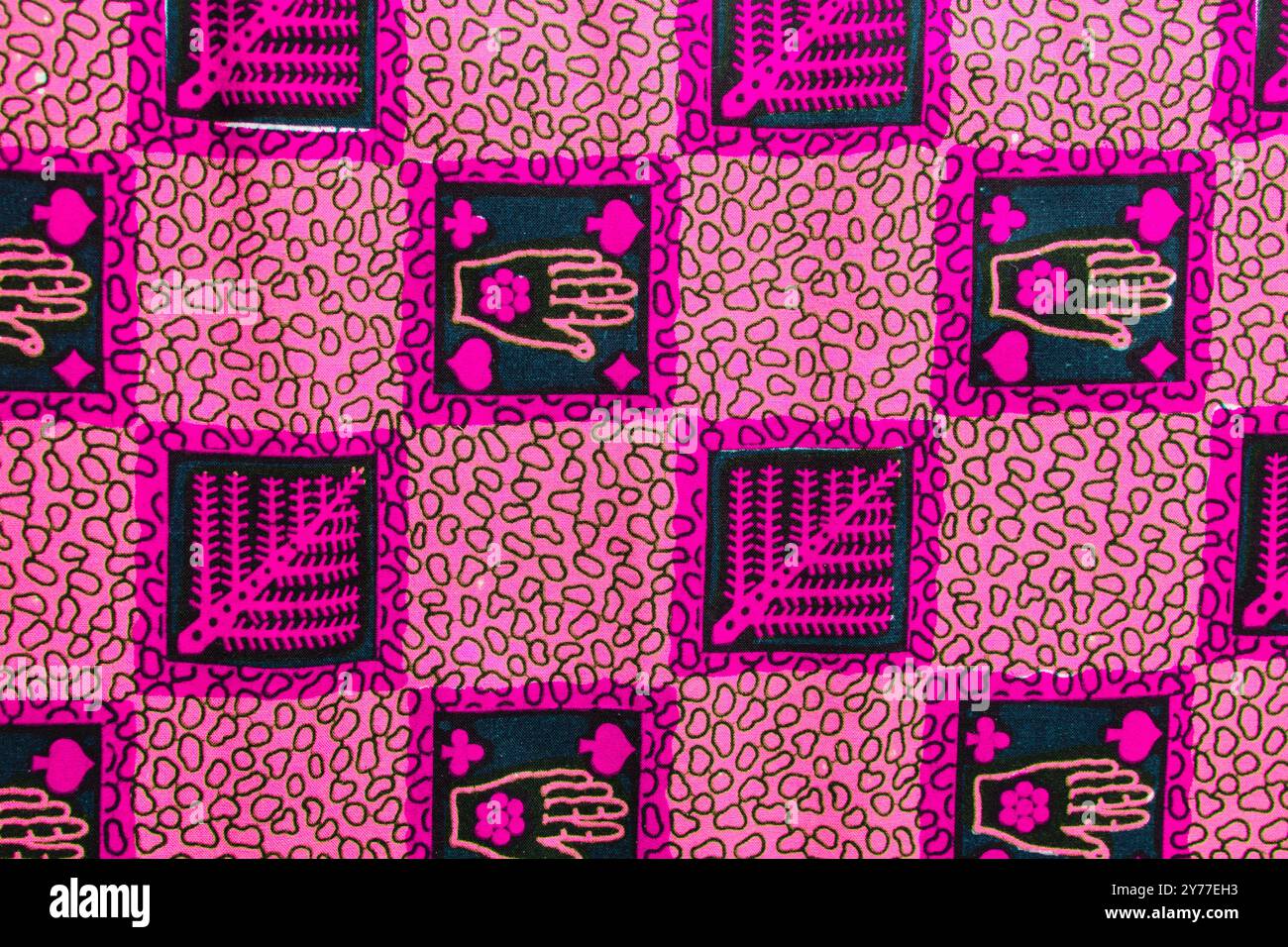 top view of pink ankara fabric, flatlay of nigerian wax cloth with ...