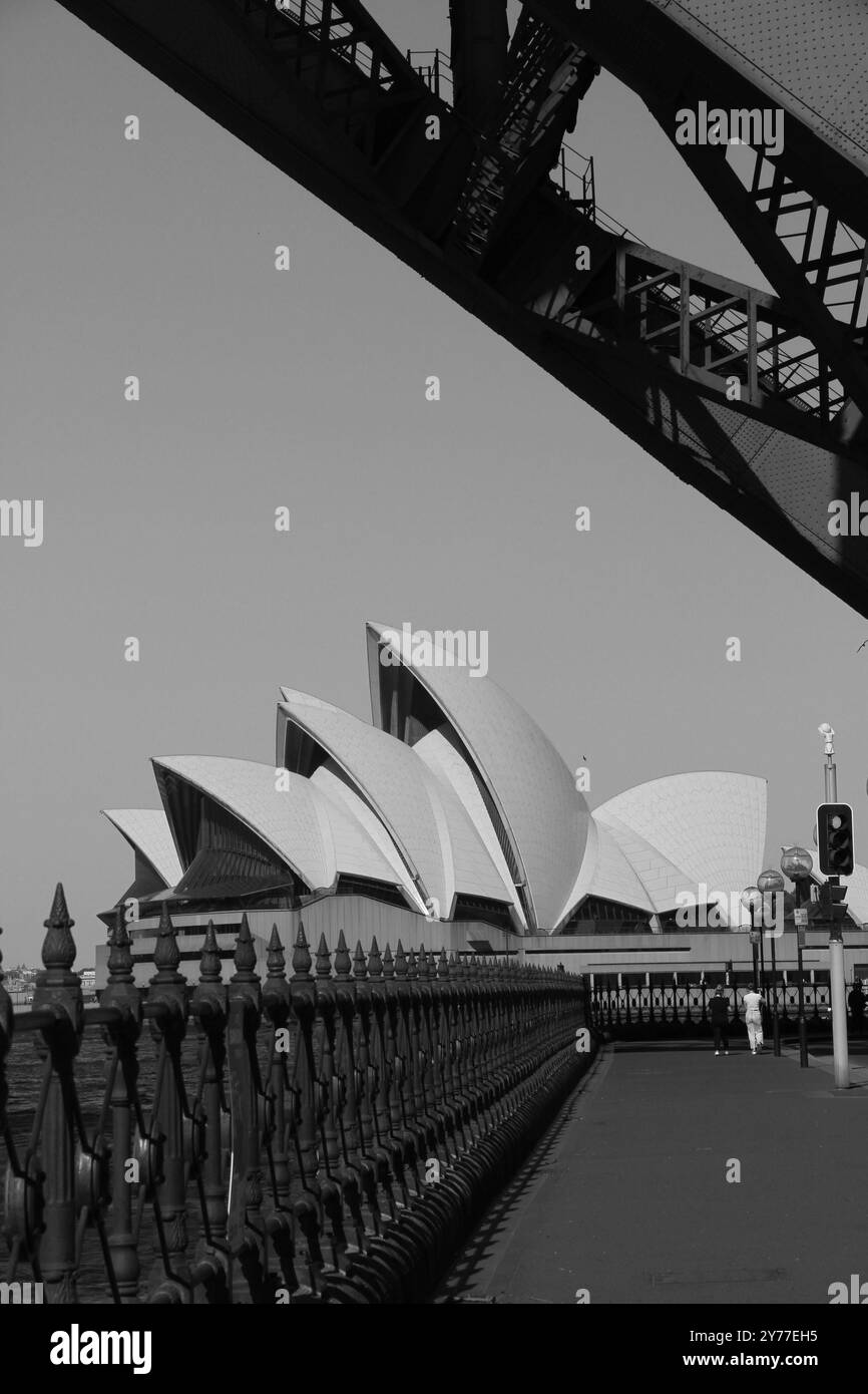 Australia harbour bridge holiday Black and White Stock Photos & Images ...