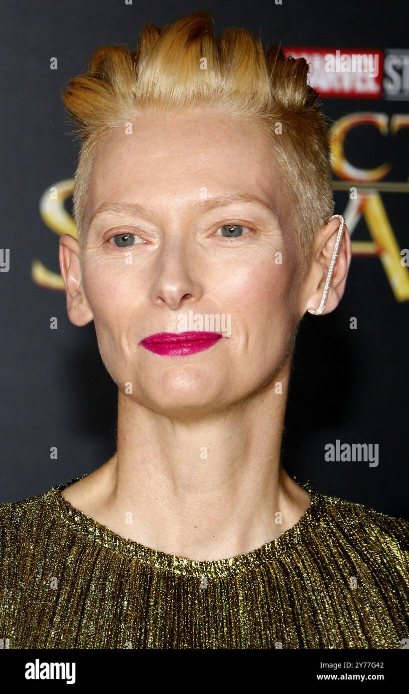 Tilda Swinton at the World premiere of 'Doctor Strange' held at the El ...
