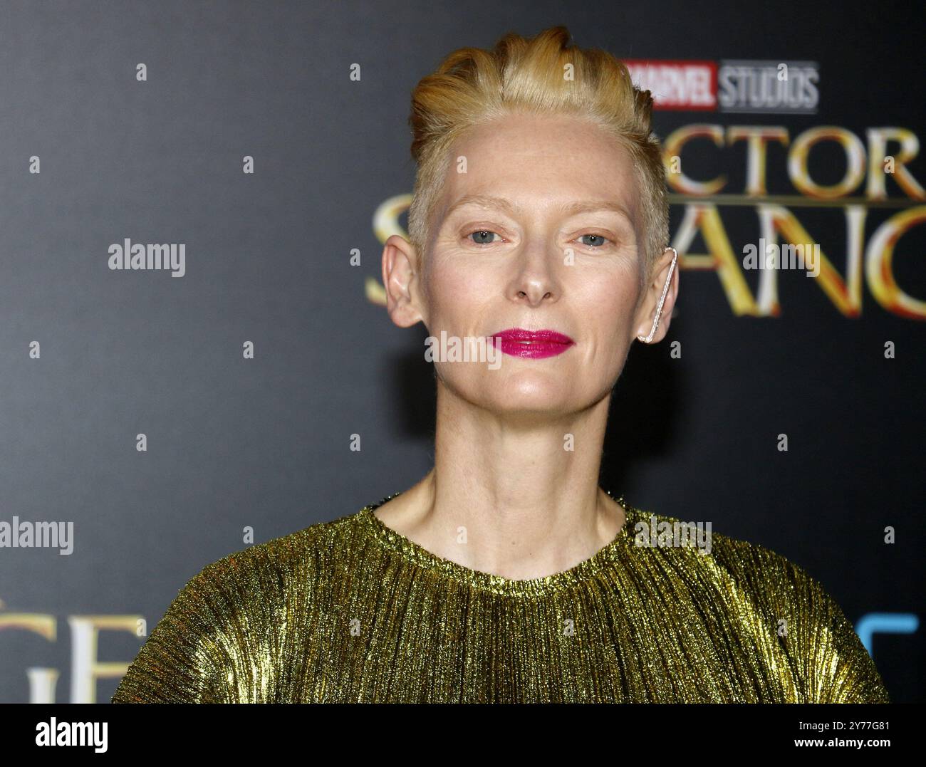 Tilda Swinton at the World premiere of 'Doctor Strange' held at the El ...