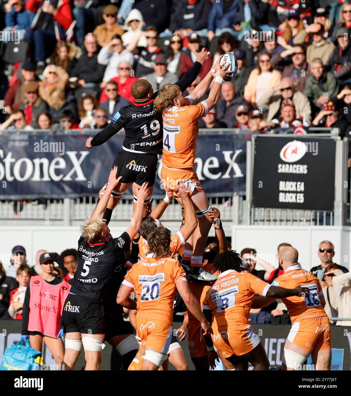 StoneX Stadium, London, UK. 28th Sep, 2024. Gallagher Premiership Rugby ...