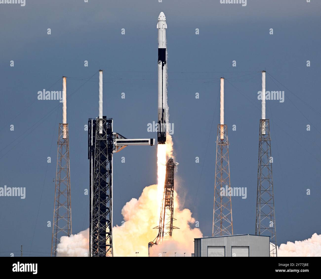 Cape Canaveral, Florida, USA. 28th Sep, 2024. A SpaceX Falcon 9 rocket ...