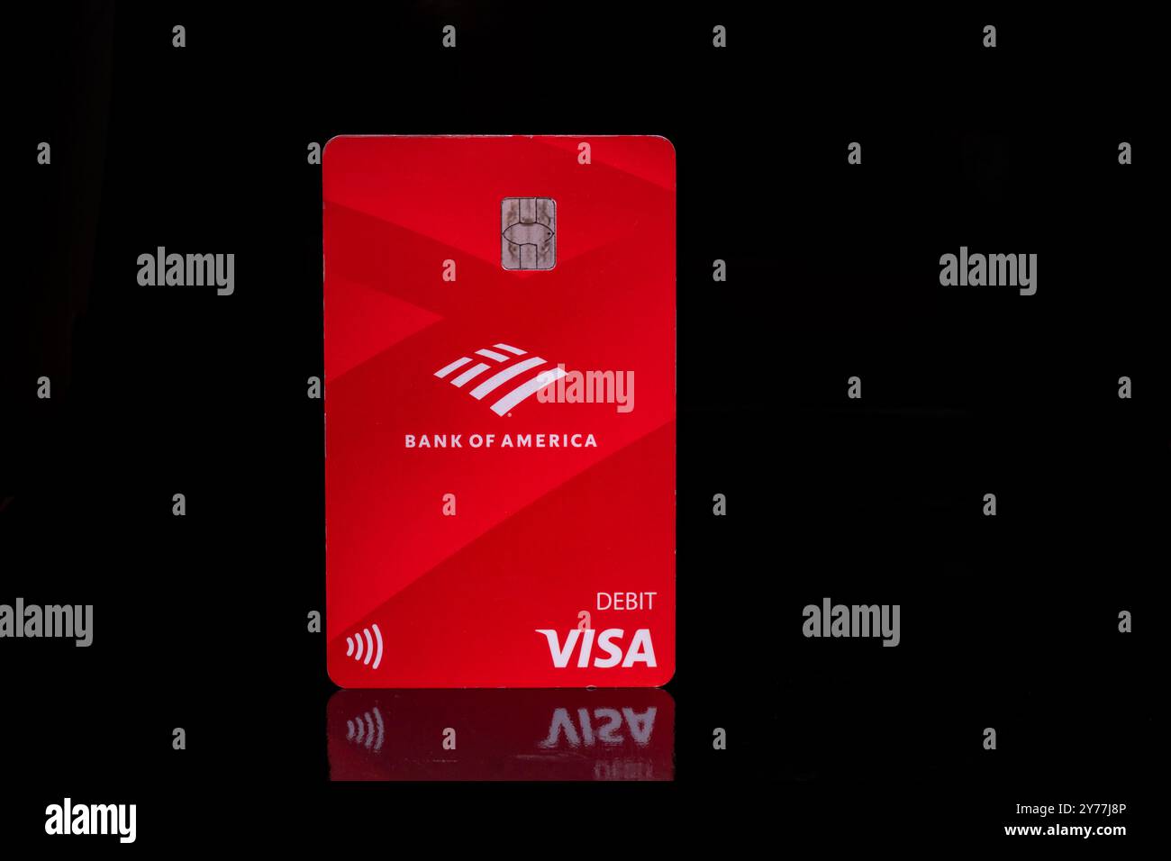 Everett WA USA Sept 18 2024: Bank of America Debit Credit Card Stock ...