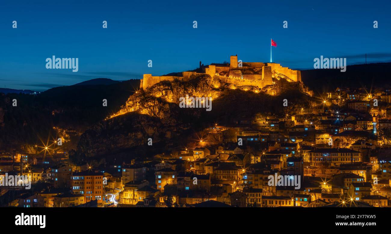 Evening view of the historical Kastamonu Castle. Turkey travel ...