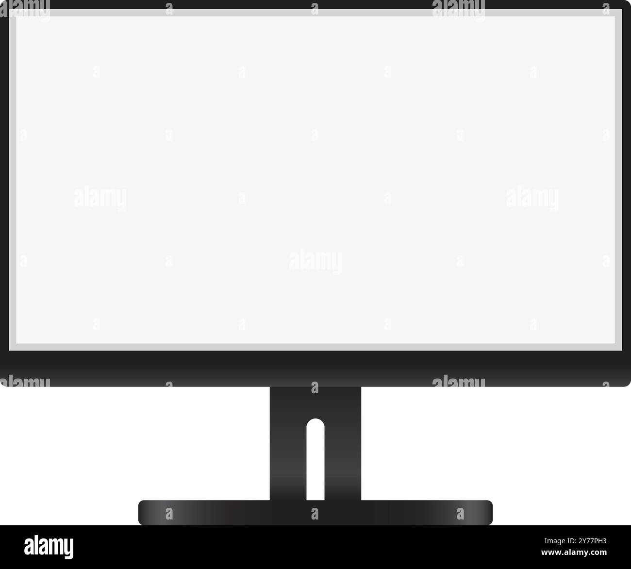 Thin frame monitor mock up icon in flat style. Computer display vector ...