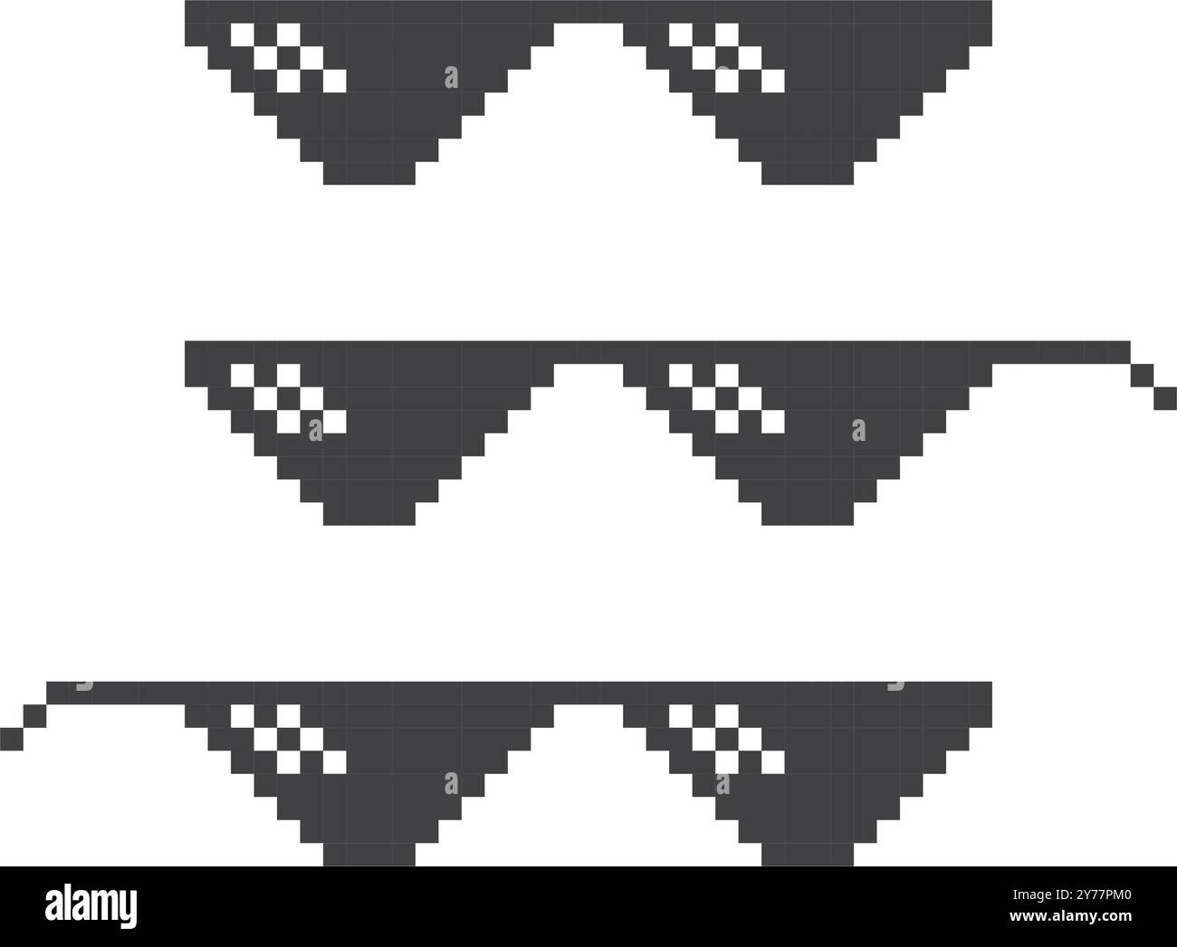 Pixel sunglasses icon in flat style. Glasses vector illustration on ...