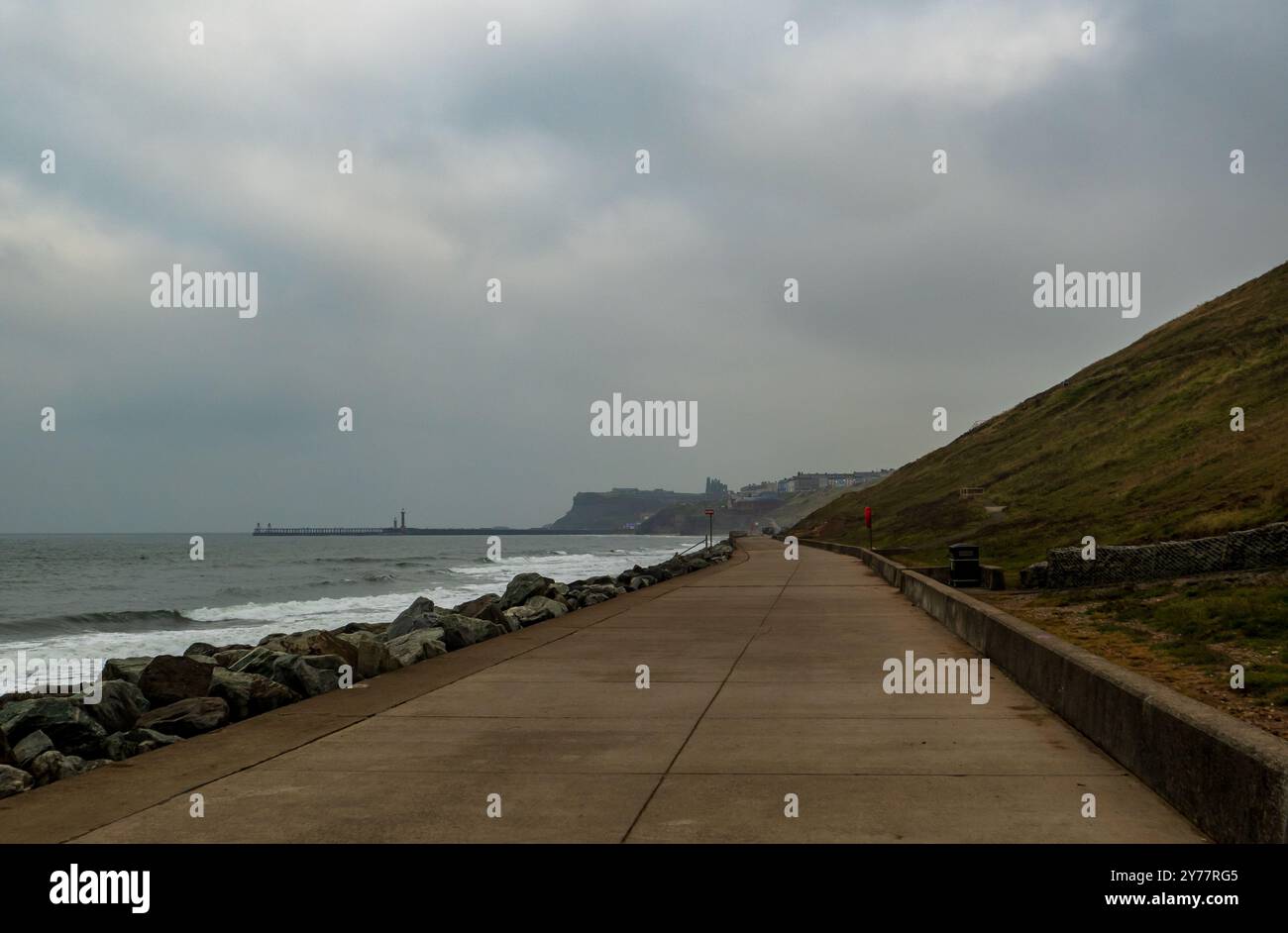Whitby promenade on the Yorkshire coast Stock Photo - Alamy