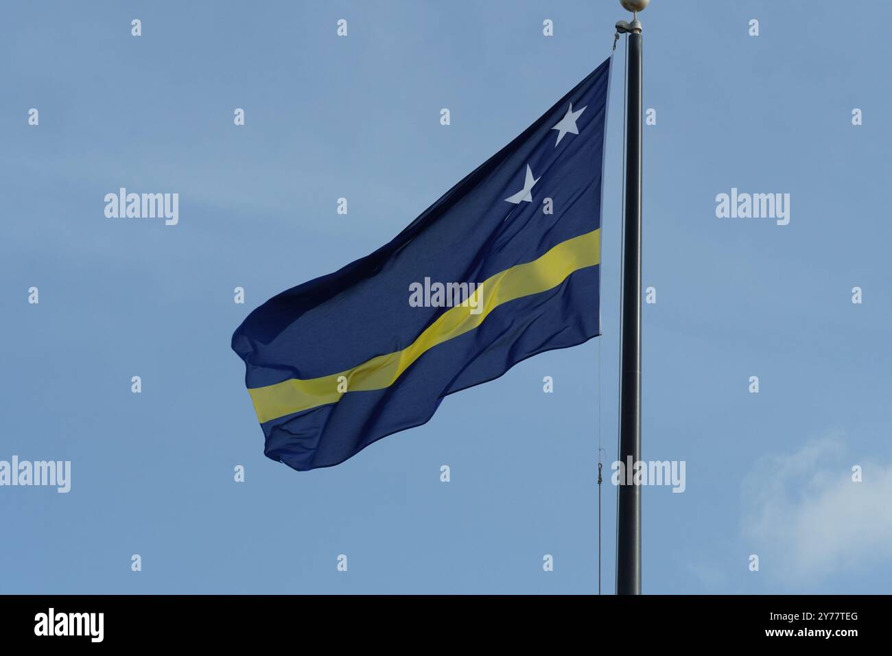 National flag of Curaçao represents both the country and its status as ...