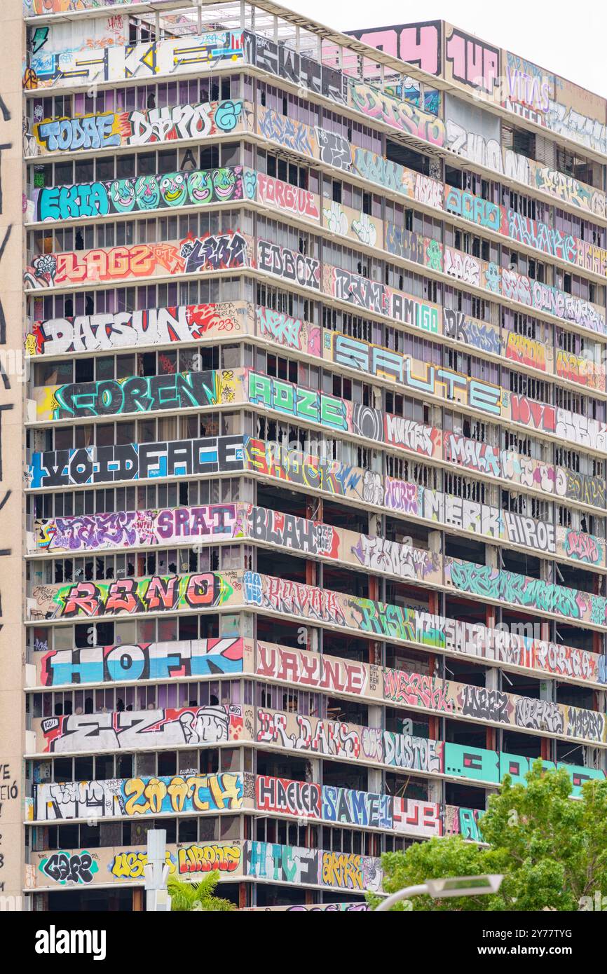 Miami, FL, USA - September 25, 2024: Graffifi filled Vitas Building ...
