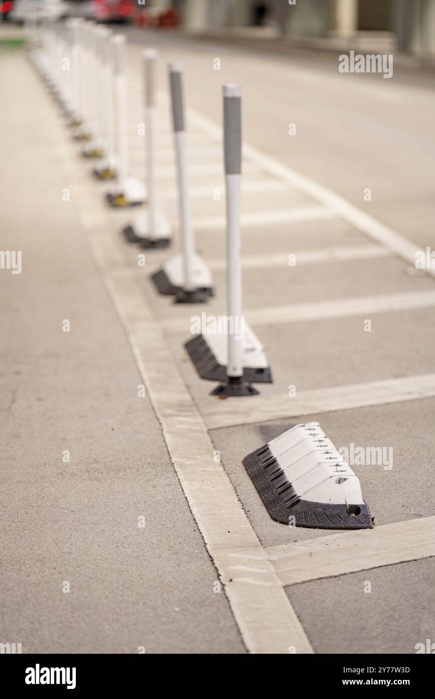 Protected bike lanes Downtown Miami Florida Stock Photo - Alamy