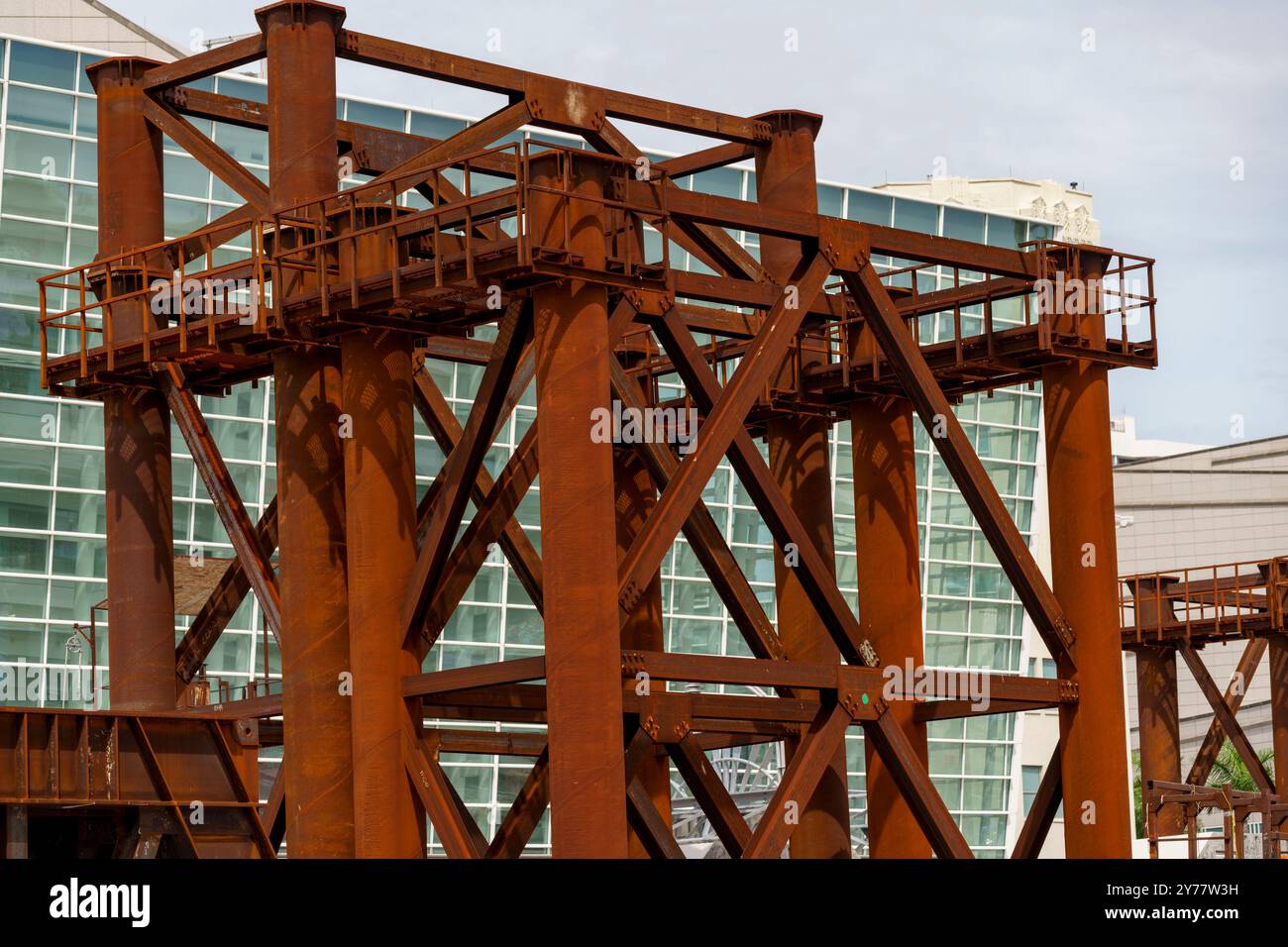 Rusty steel bridge support beams Stock Photo - Alamy