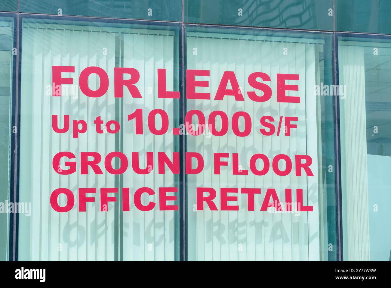For lease window sign, ground floor, office retail Stock Photo - Alamy