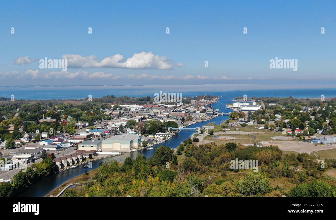 Aerial view of Cheboygan, Michigan, USA Stock Photo - Alamy