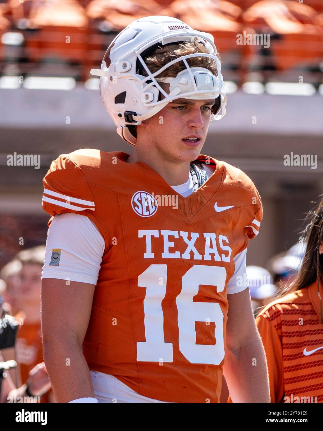 Sept 28, 2024.Arch Manning #16 of the Texas Longhorns during pre game ...