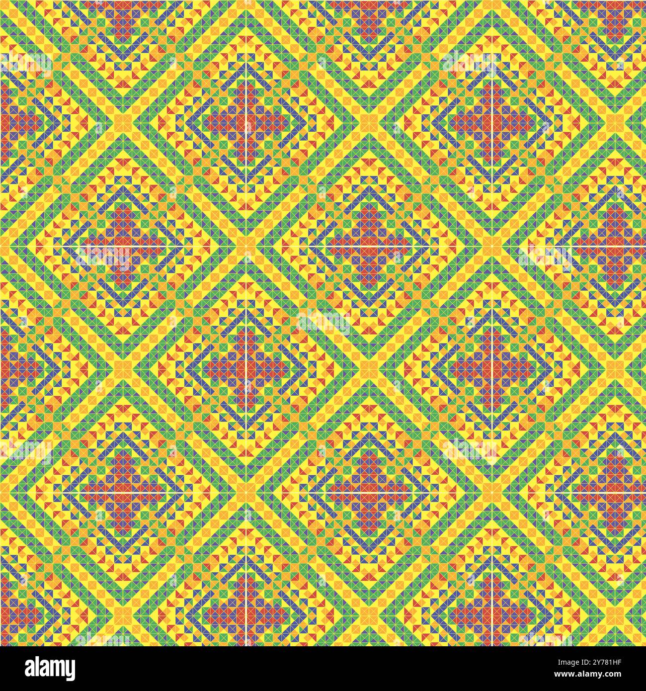 a pattern of colorful bright and contrasting geometric shapes - Mexican ...