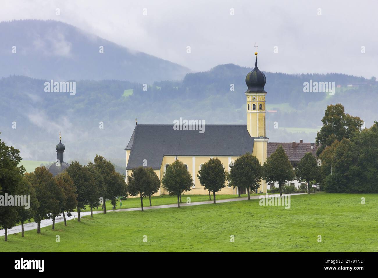 Pilgrimage church of St Marinus in Wilparting surrounded by green ...
