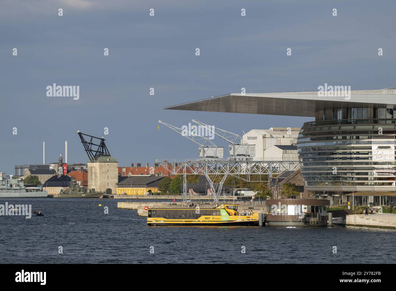 Public harbour ferry stops in front of the Royal Opera House ...