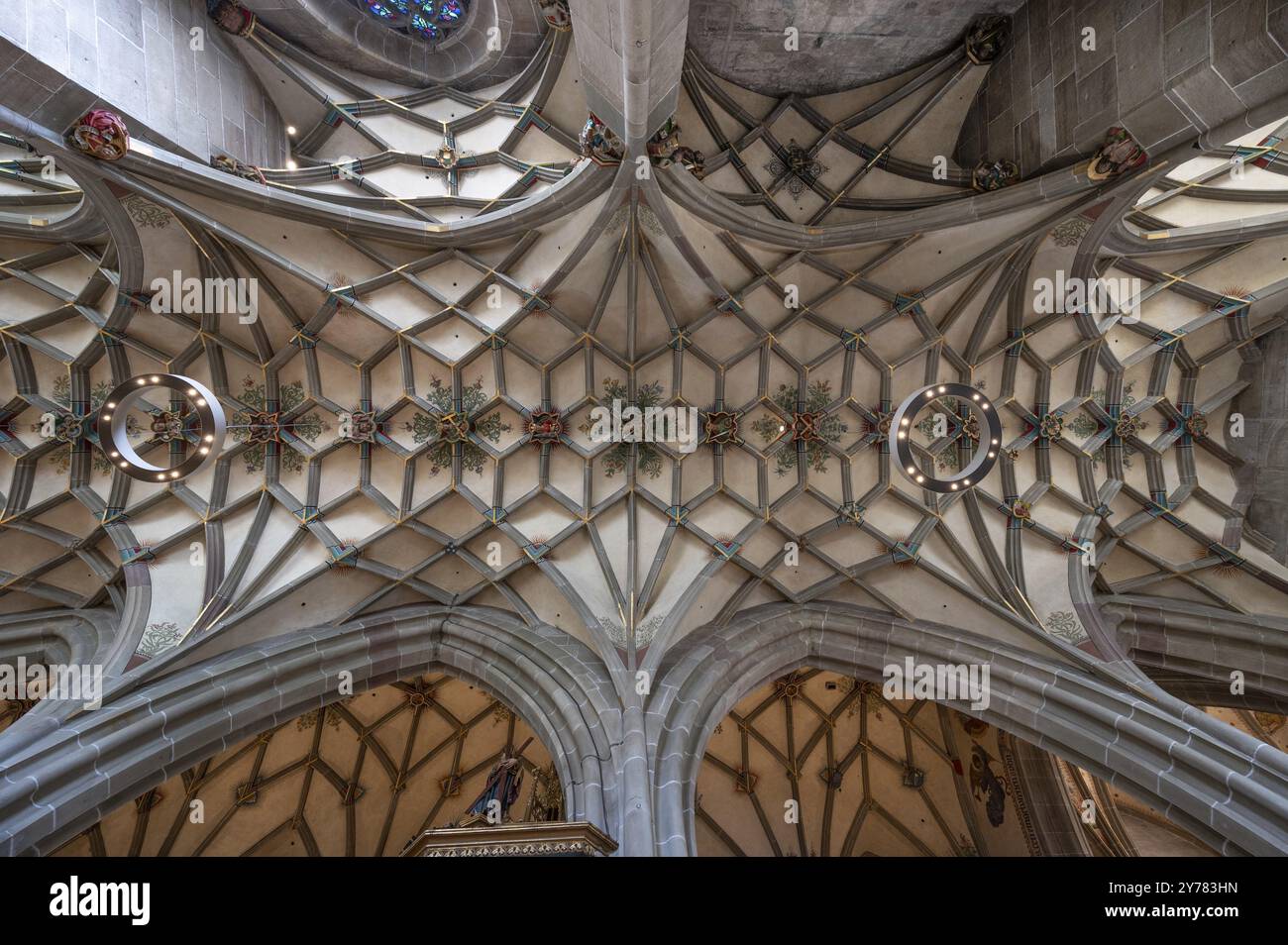 Late Gothic ribbed vault from the Heilig-Kreuz-Muenster, 15th century ...