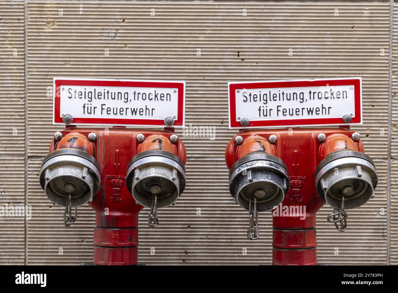 Riser dry. Fire protection at Alexanderplatz in Berlin, Germany, Europe ...