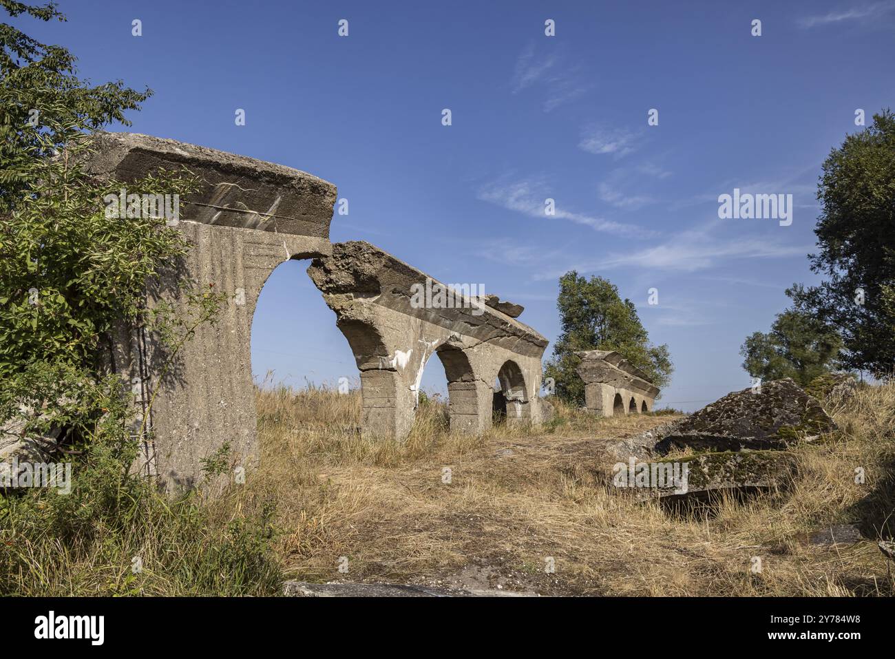 Blasted bunkers in the Peene meadows near the Historical-Technical ...
