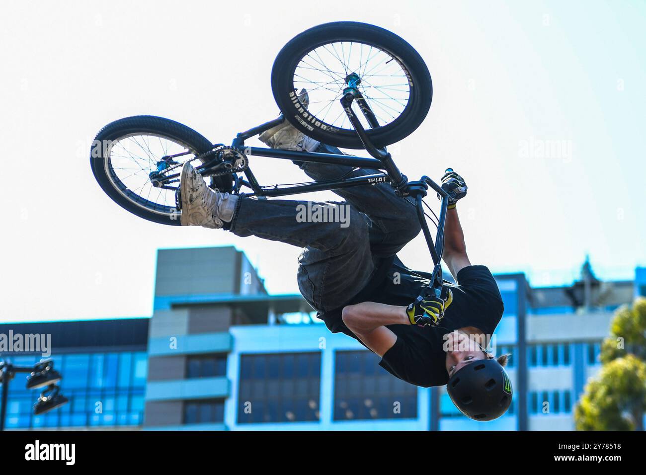 Melbourne, Australia. 27th Sep, 2024. Australian BMX rider Will ...