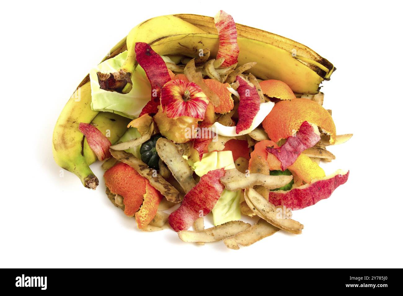Pile of different organic waste isolated on white background. Waste ...