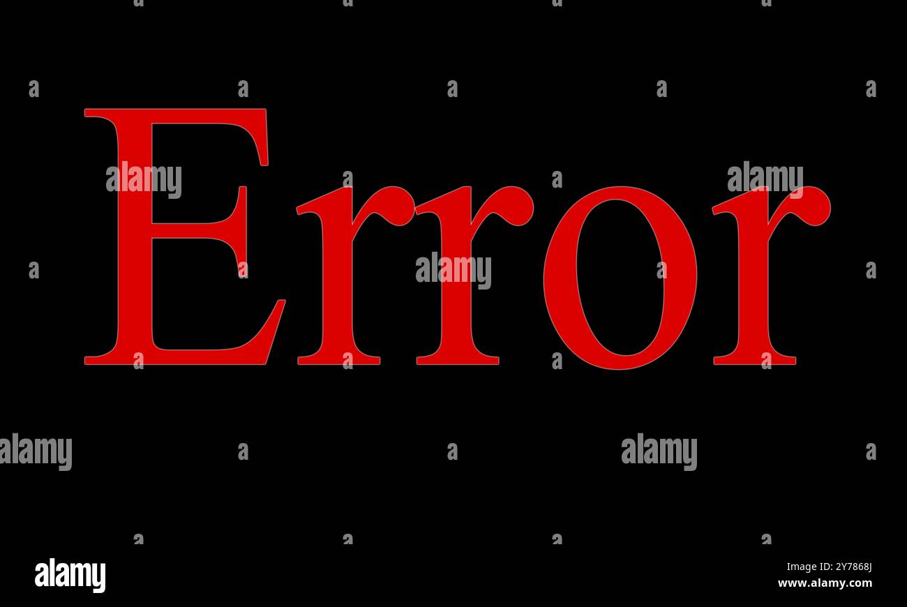 ERROR red word on black background Stock Photo - Alamy