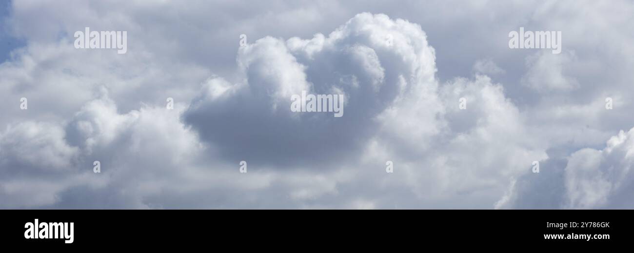 Panorama of thick fluffy gray clouds in the sky Stock Photo - Alamy