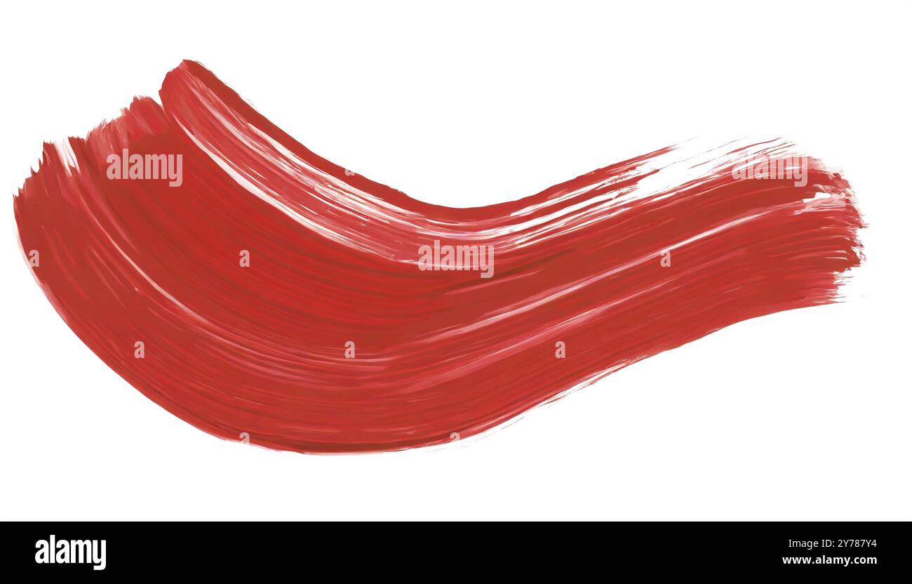 Red paint brush stroke isolated over the white background Stock Photo ...