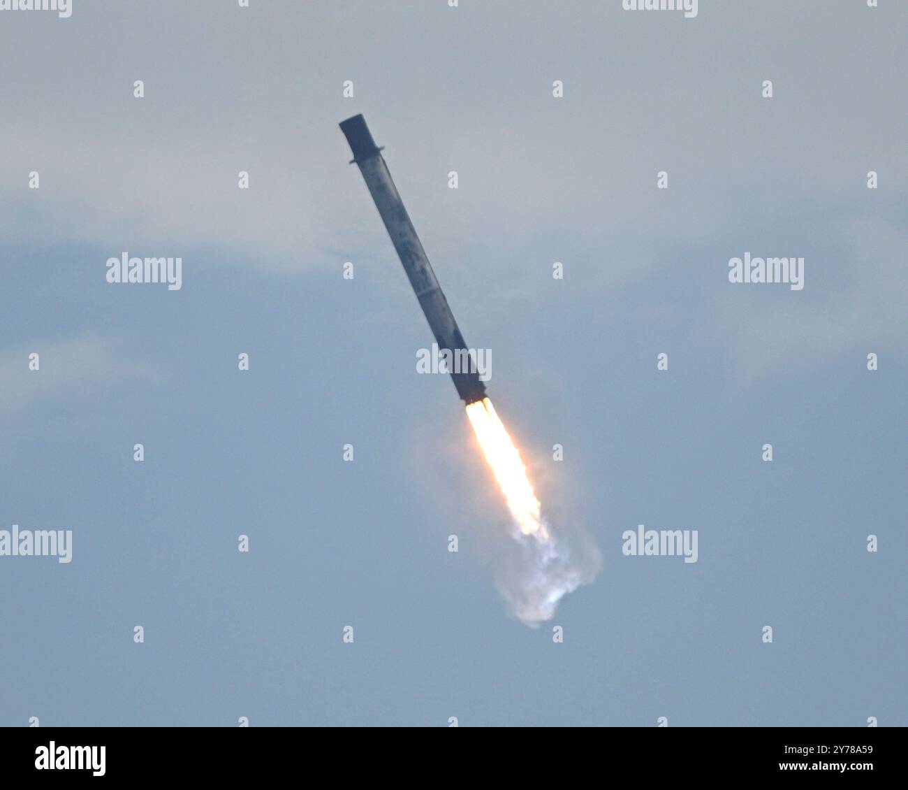 Cape Canaveral, Florida, USA. 28th Sep, 2024. A SpaceX Falcon 9 rocket ...