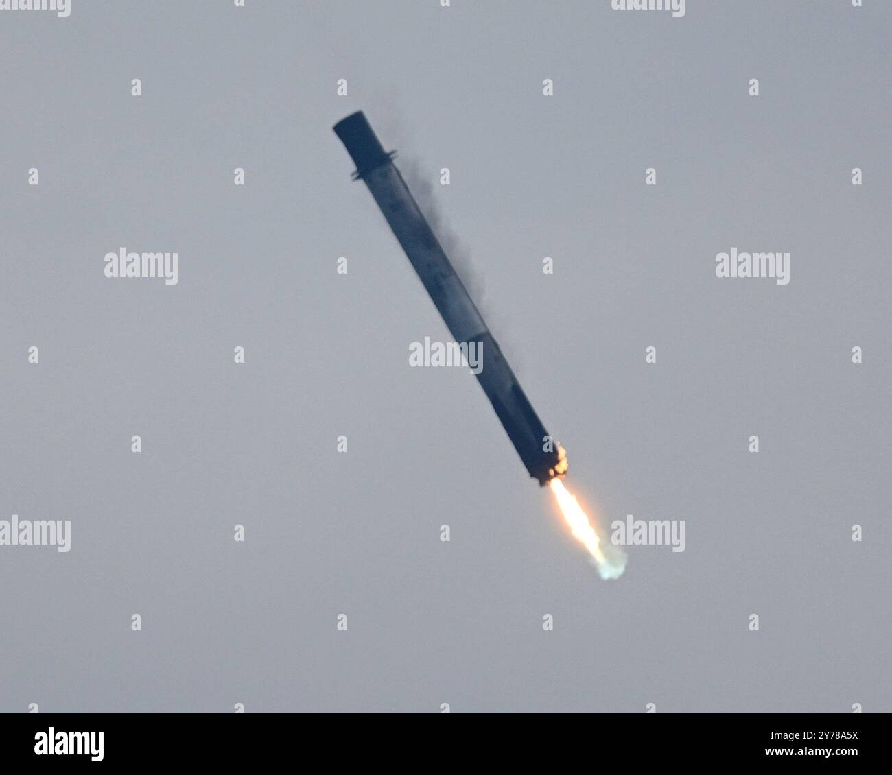 Cape Canaveral, Florida, USA. 28th Sep, 2024. A SpaceX Falcon 9 rocket ...