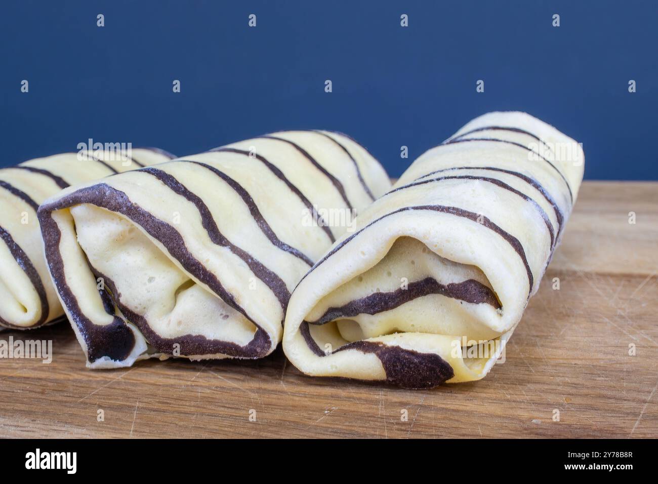Panchak rolls with filling. Side view, close-up. Pancake rolls Stock ...