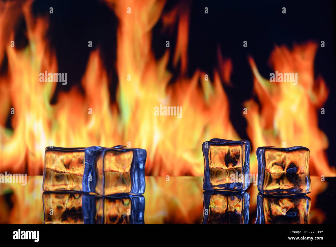 The combination of ice and fire Stock Photo - Alamy