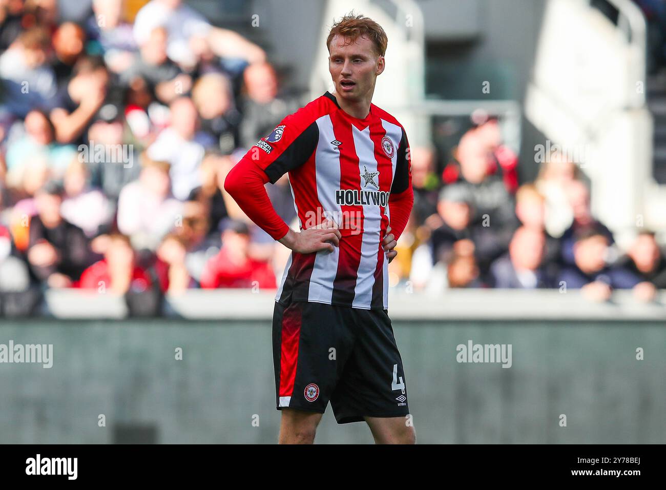 Sepp Van Den Berg of Brentford looks on during the Premier League match ...