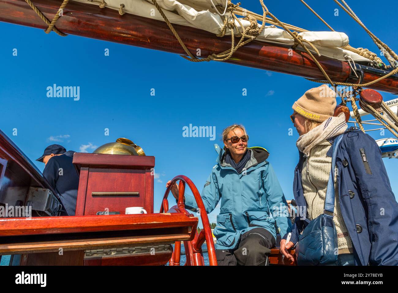 Sailing ship ‘Weisse Düne’ under the command of Captain Jane Bothe ...