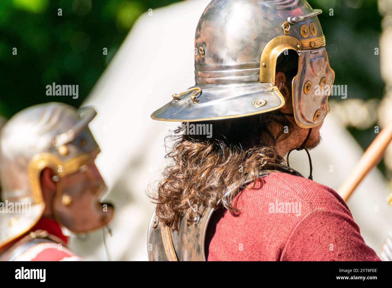 ancient roman soldiers, roman legionnaires at a historical festival ...