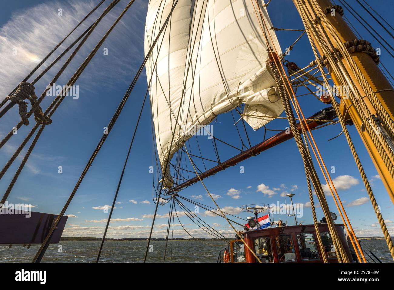 Sailing ship ‘Weisse Düne’ under the command of Captain Jane Bothe ...