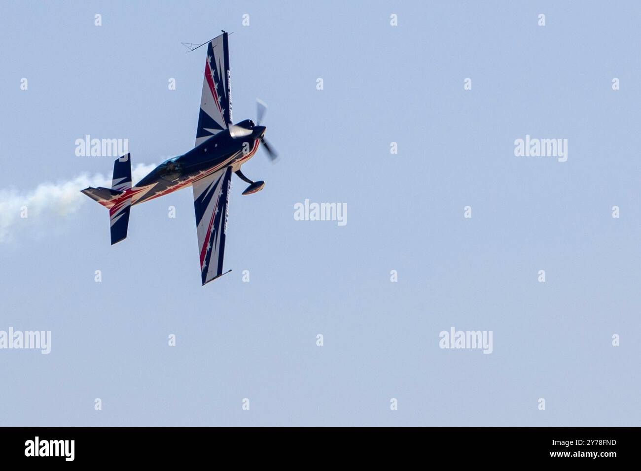 Aarron Deliu performs an aerial maneuver during the 2024 Marine Corps Air Station Miramar ...