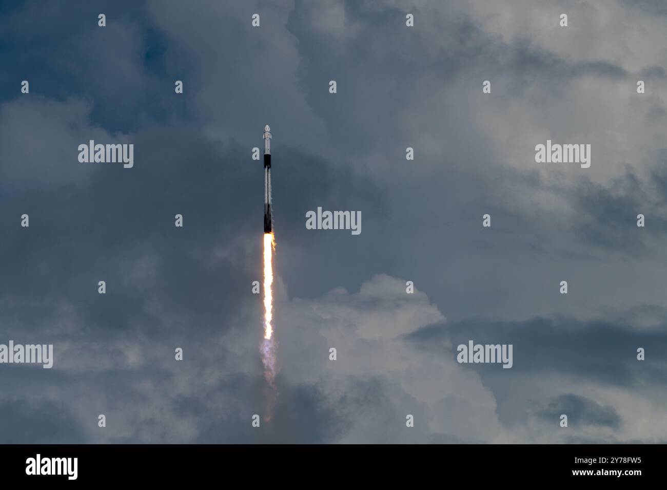A SpaceX Falcon 9 rocket launches from Space Launch Complex 40 at Cape ...