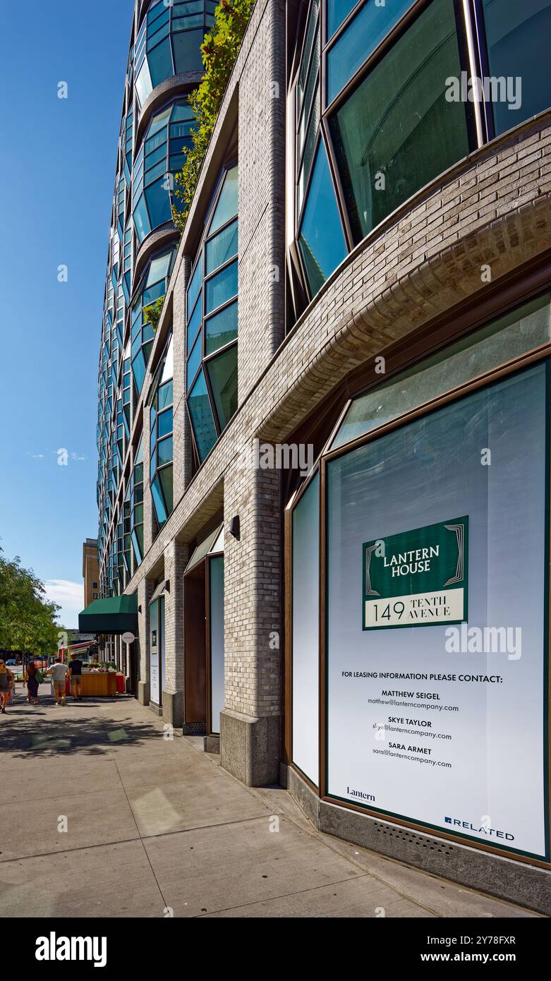 Lantern House’s 10th Avenue façade, viewed from West 19th Street. Note ...
